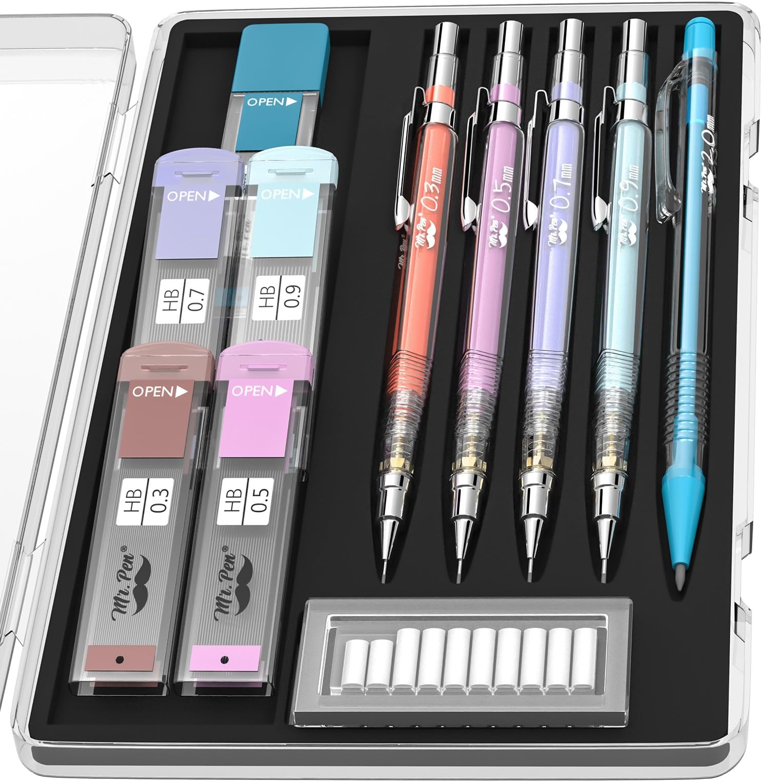 Amazon.com : Mr. Pen- Pastel Mechanical Pencil Set with Black Lead and ...