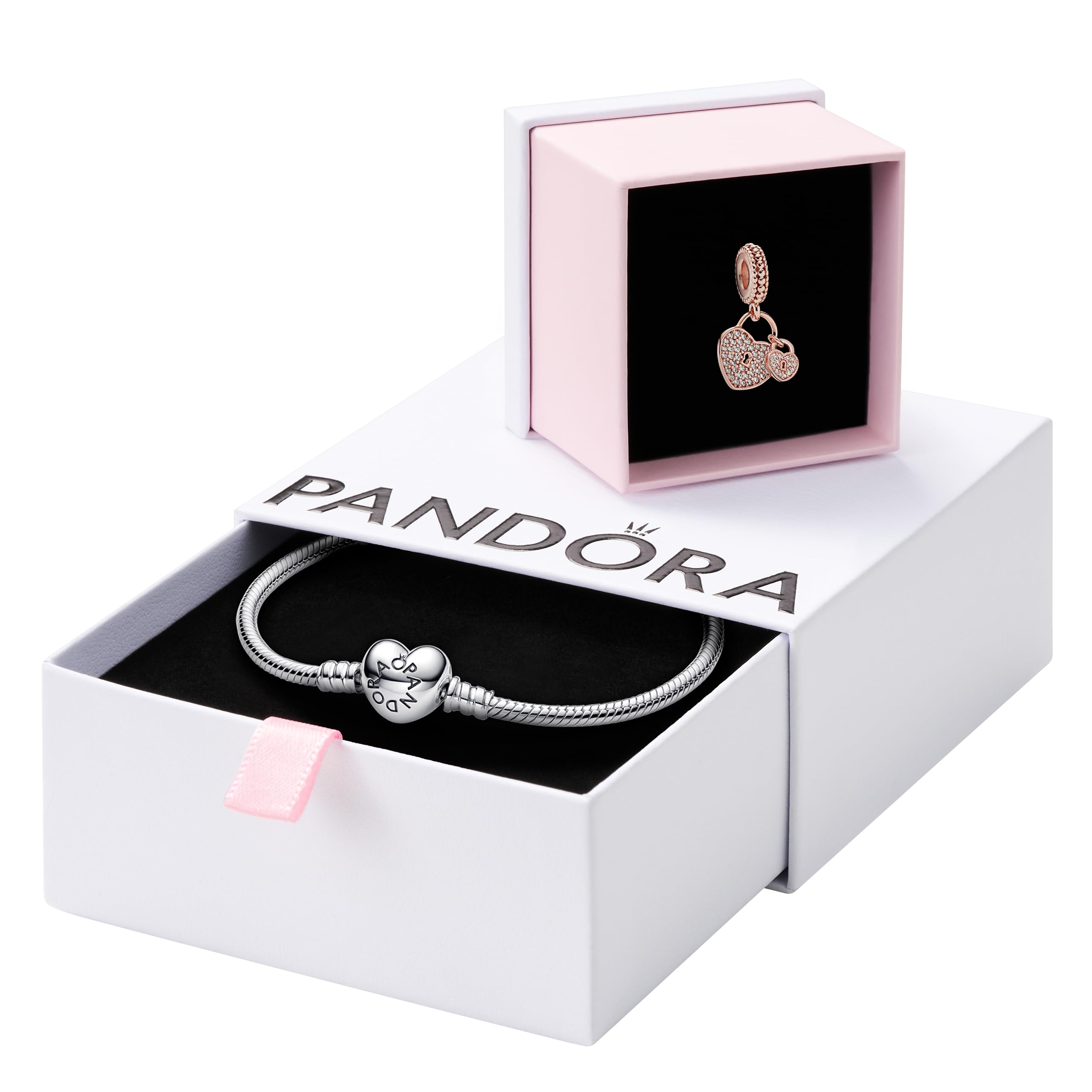 Amazon.com: PANDORA Jewelry Bundle with Gift Box - Moments Sterling ...