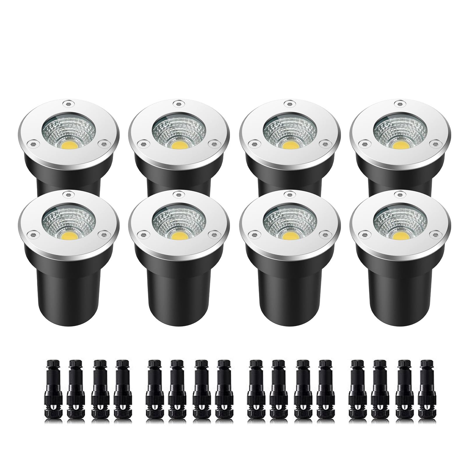 BOYVEN 8Pack Landscape Lights LED Well Lights 6W 12V-24V Ground Lights ...