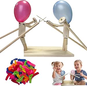 YumSur Balloon Bamboo Man Battle,2 Players Wooden Battle Bots Game ...