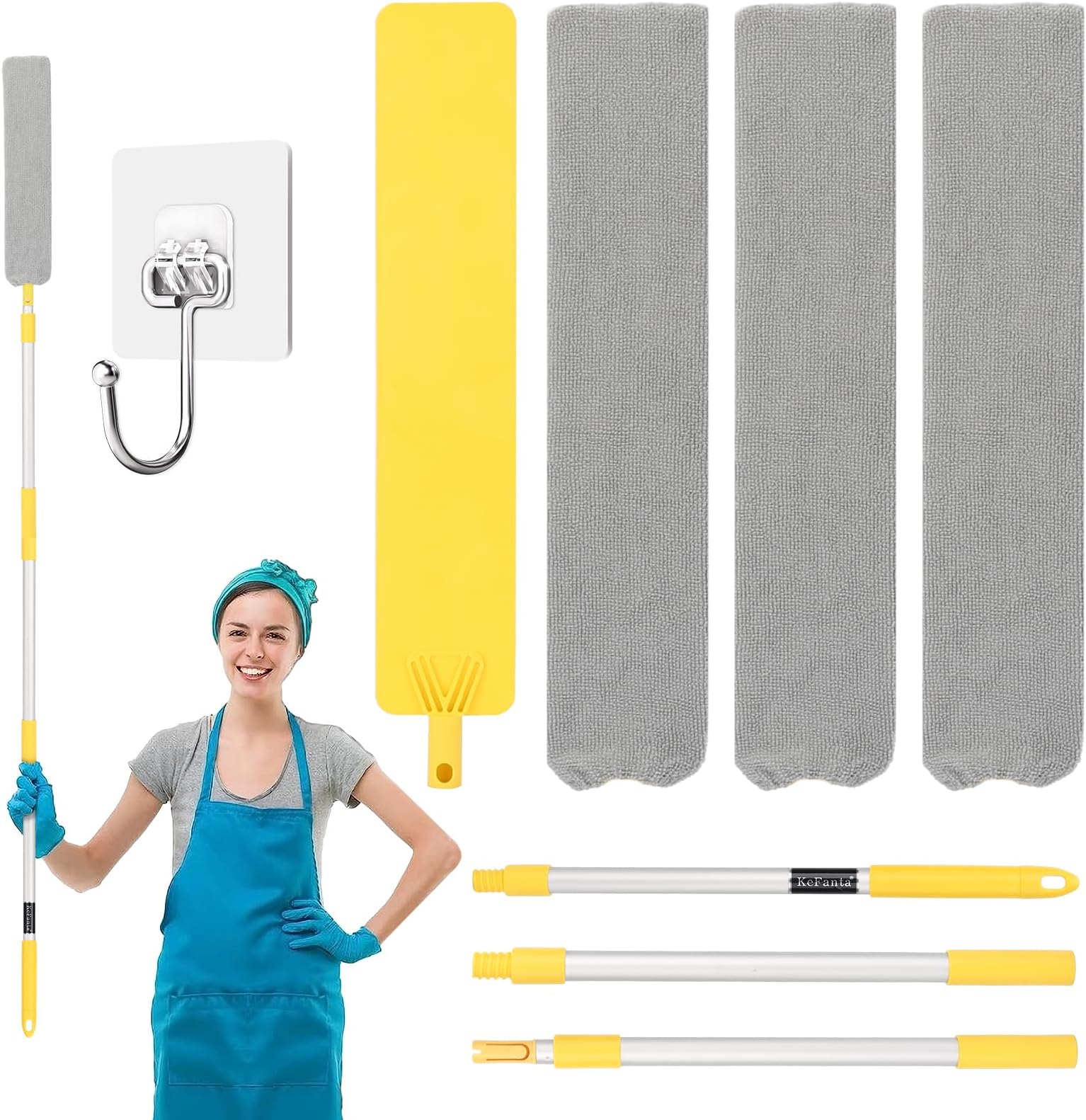 Amazon.com: Retractable Gap Dust Cleaner Brush with 4 pcs Replacement ...