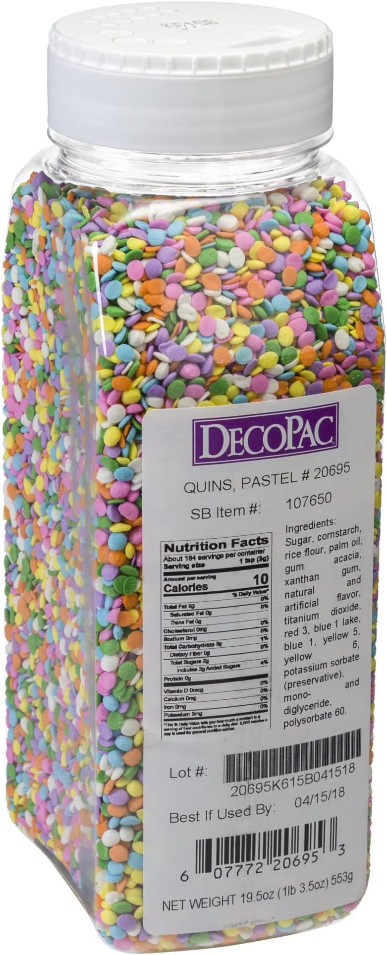 Amazon.com: OliveNation Pastel Candy Quins, Multicolor Candy Confetti ...