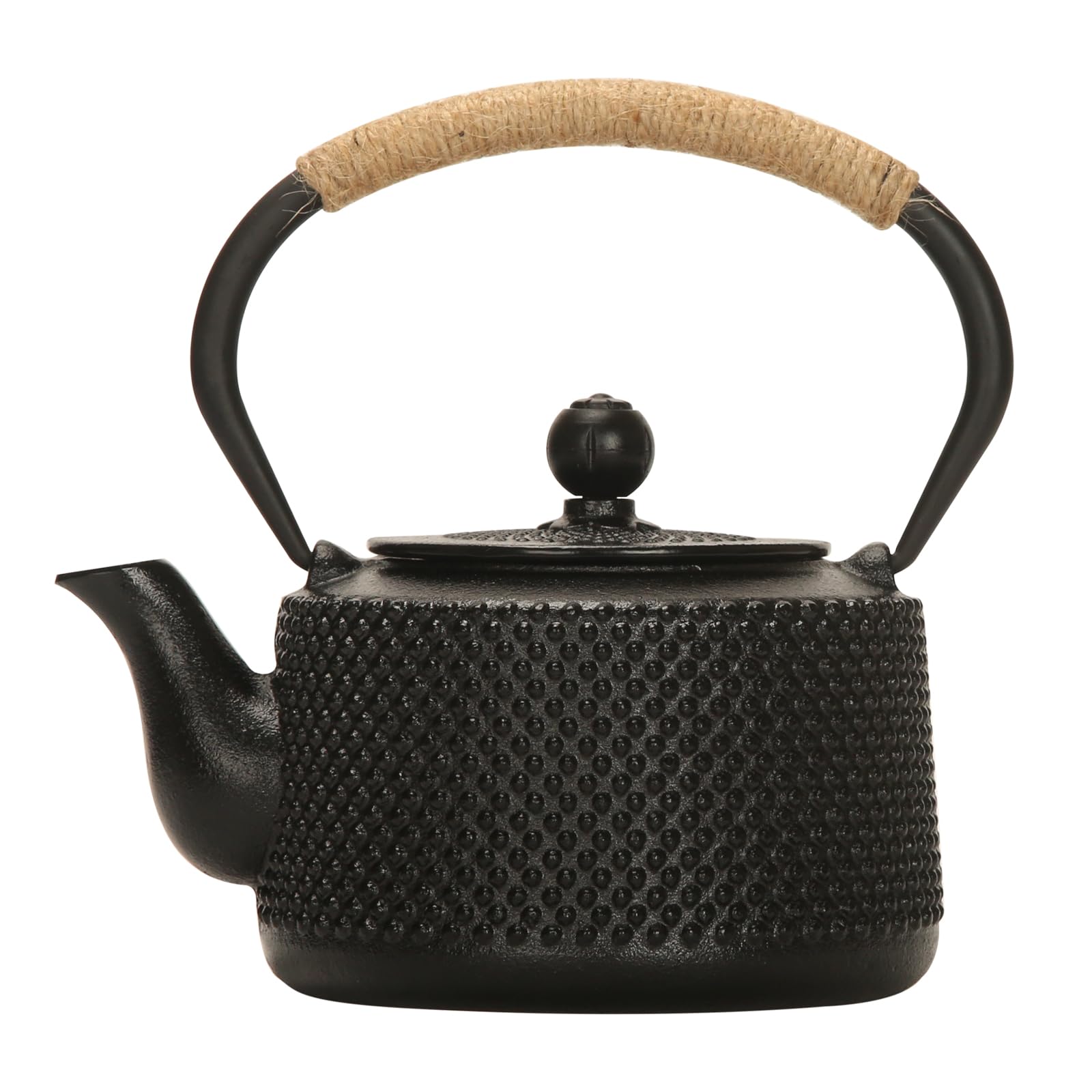 Happy Fox Cast Iron Tea Kettle - Black Japanese Tea Kettle with ...