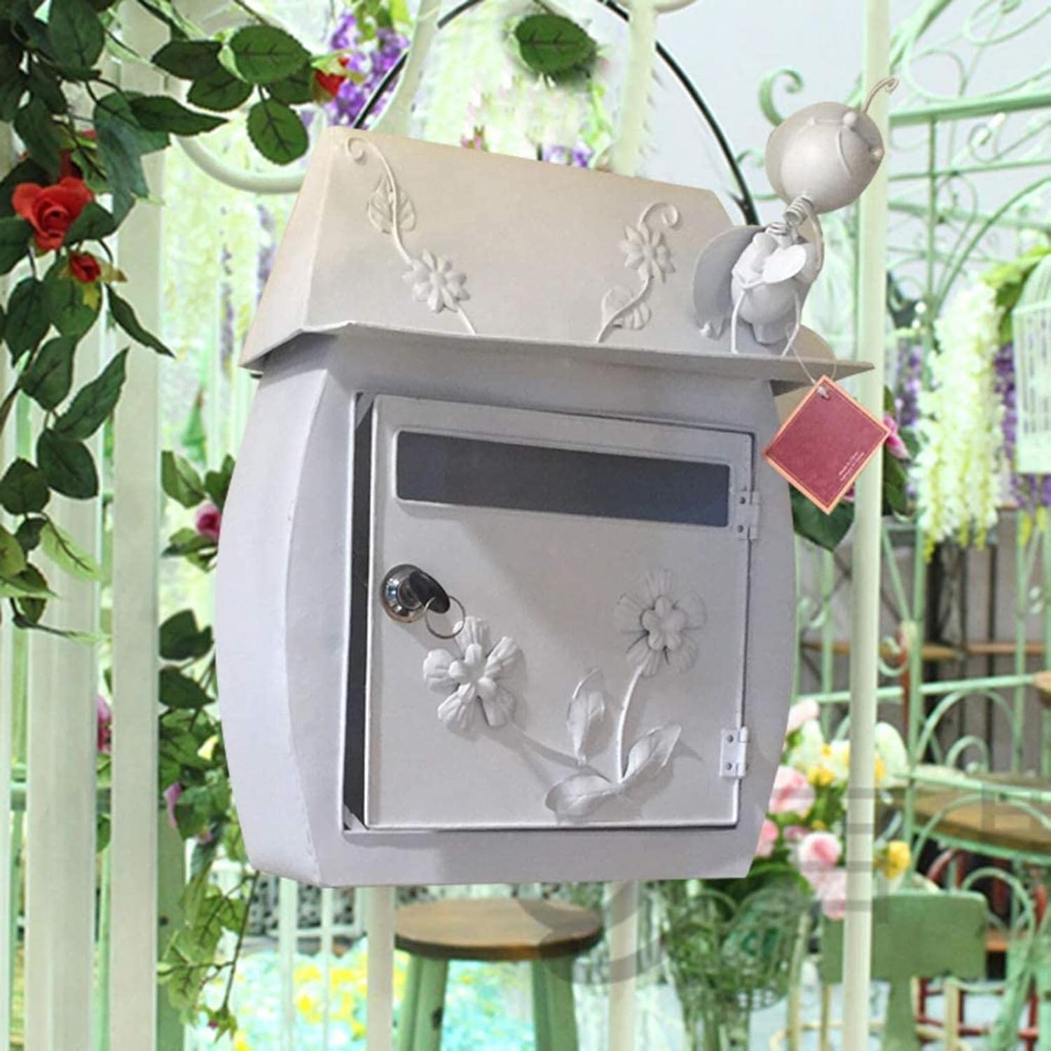 Rustic Galvanized Metal Wall-Mounted Post Mailbox, Distressed,Classic ...