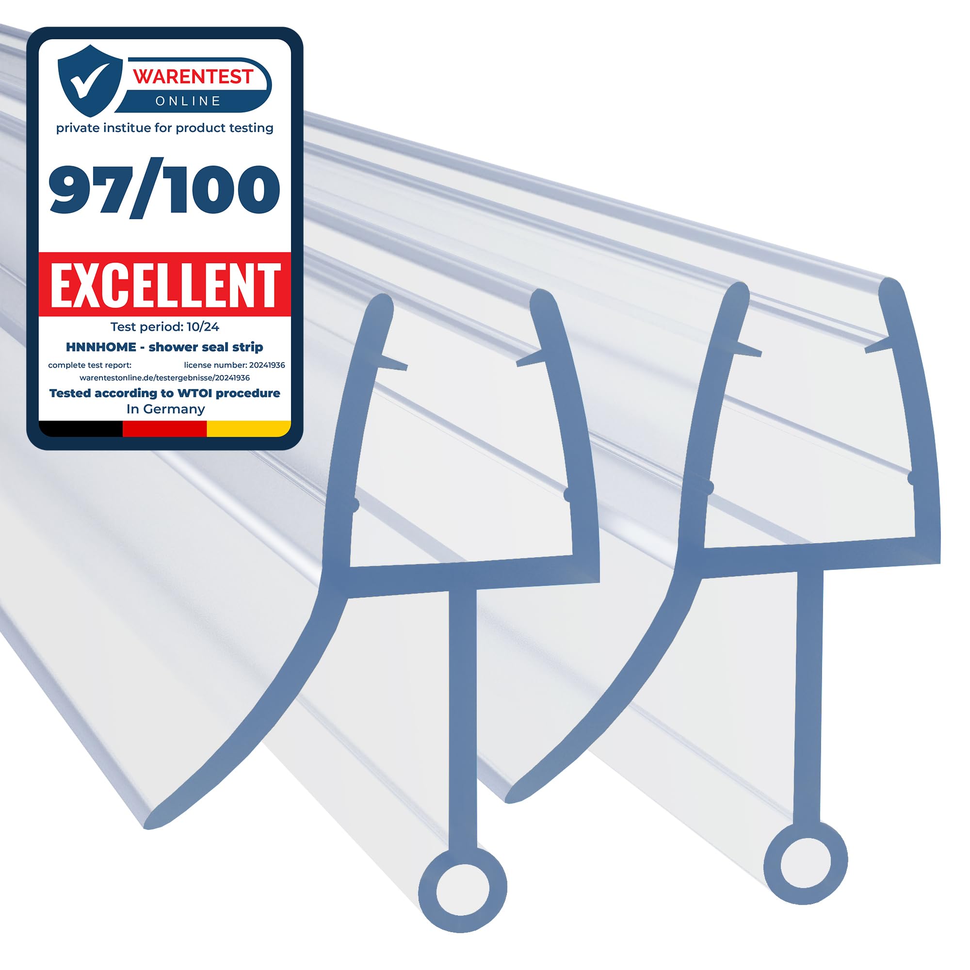 HNNHOME Pair of 2 Rubber Plastic Bath Shower Screen Seal Strip for 4 ...