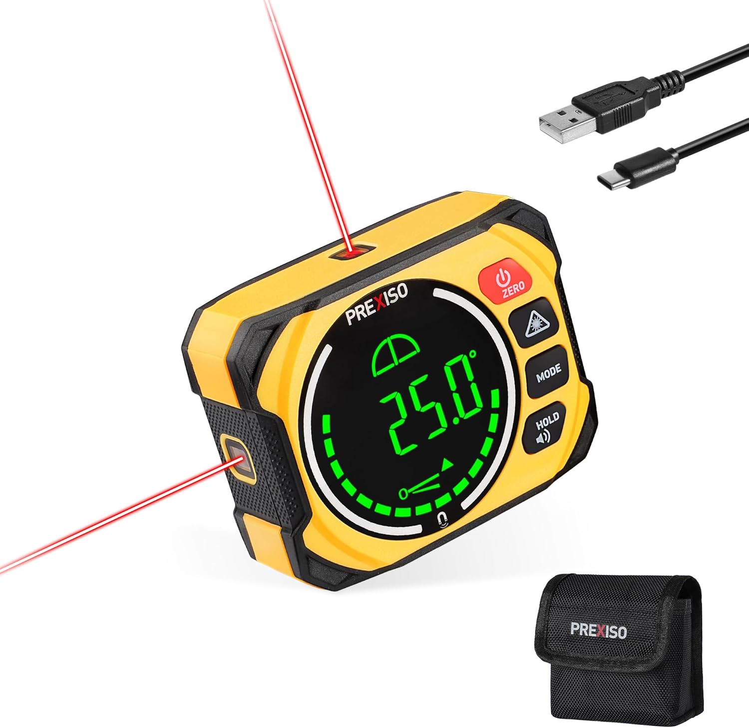 PREXISO 3-in-1 Digital Angle Gauge Magnetic with Laser Level ...