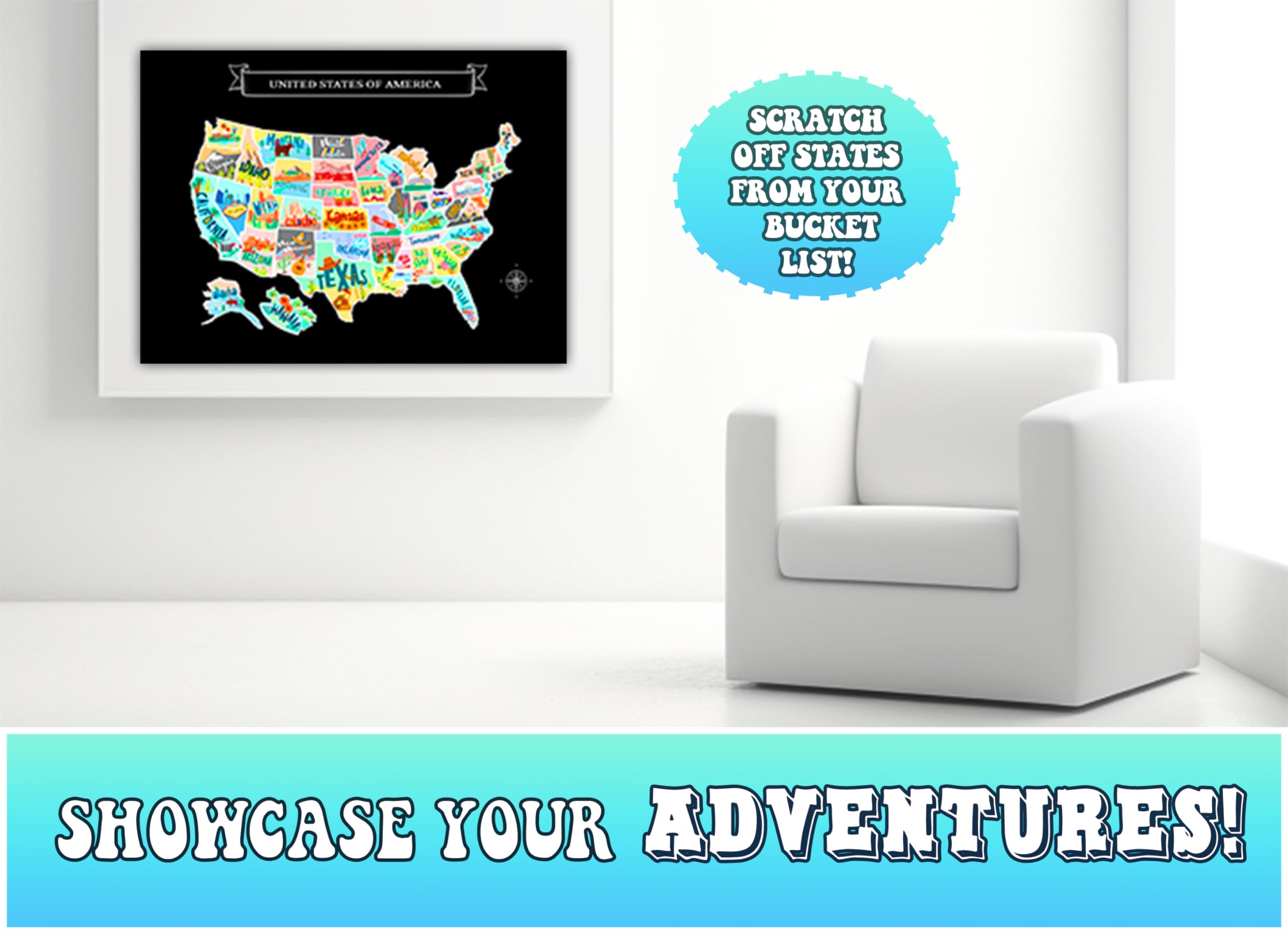 Snapklik.com : GLIBERTVILLAGEGOODS (2 Posters) Large Scratch Off Map Of ...