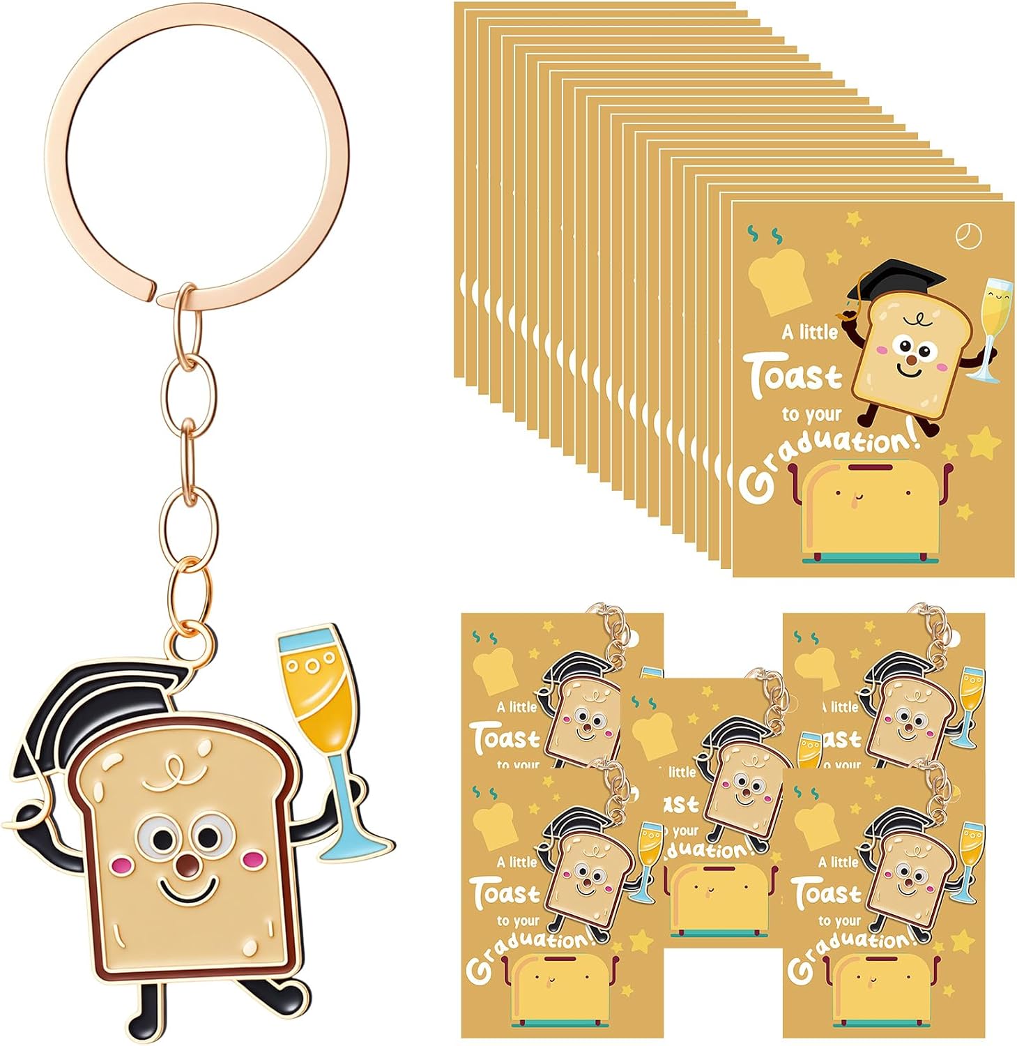 Amazon.com: Liliaafar 24 Sets Graduation Keychain Gifts Toast Enameled ...