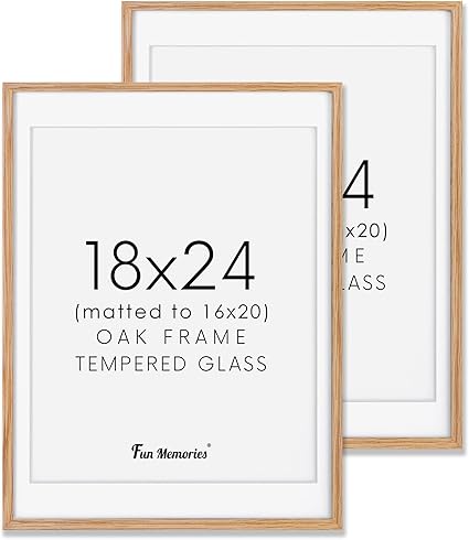 Amazon.com - Fun Memories 18x24 Picture Frames, Oak Wood 18 x 24 Poster ...