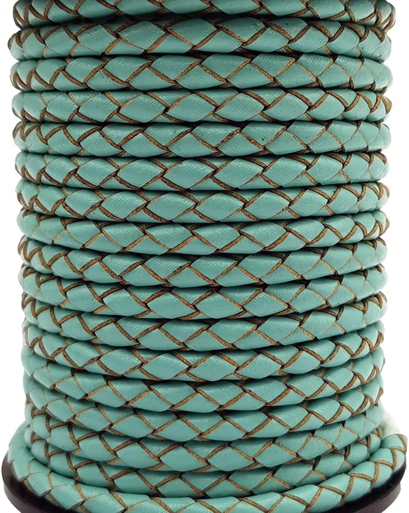 Amazon.com: 5 Yards 4mm Braided Leather Cord Round Leather Strap for ...