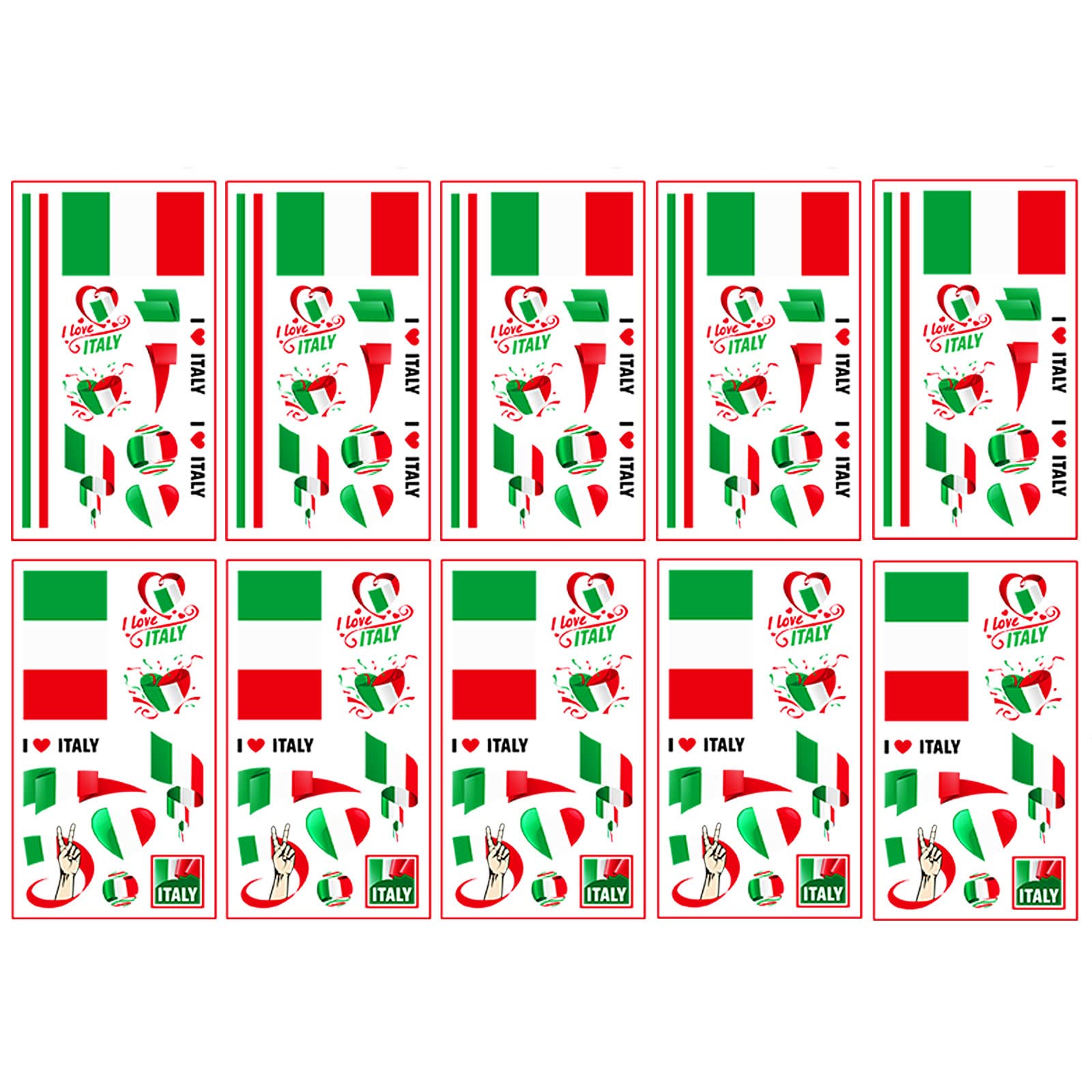 Buy World Cup 2022,10 Sheet Italy Stickers Temporary Tattoos Italy ...