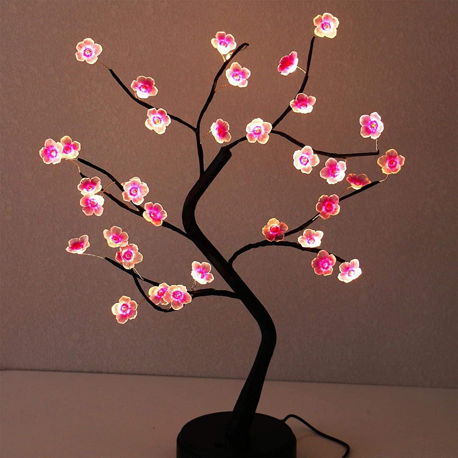 Buy XERGY 20" Tabletop Bonsai Tree Light with 72 LED and 24 Golden Leaf ...