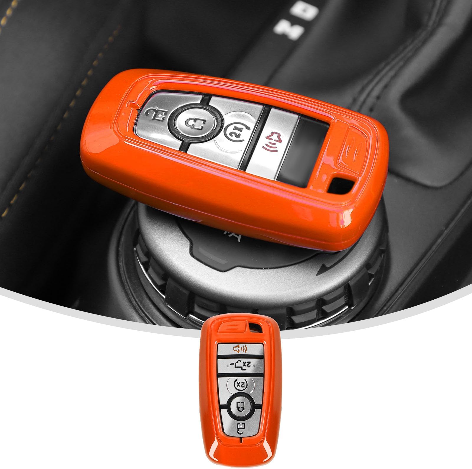 Amazon.com: Linskip 5 Buttons Key Fob Cover Compatible with Ford Fusion ...