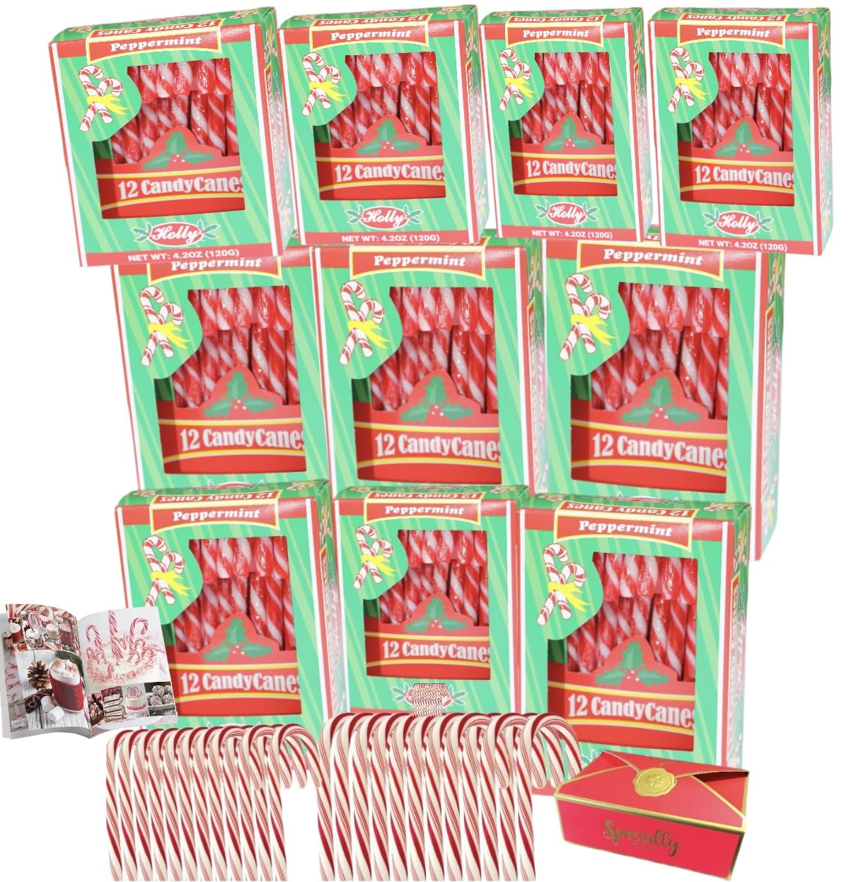 Amazon.com: Candy Cane Peppermint Flavored | Red & White Stripes ...