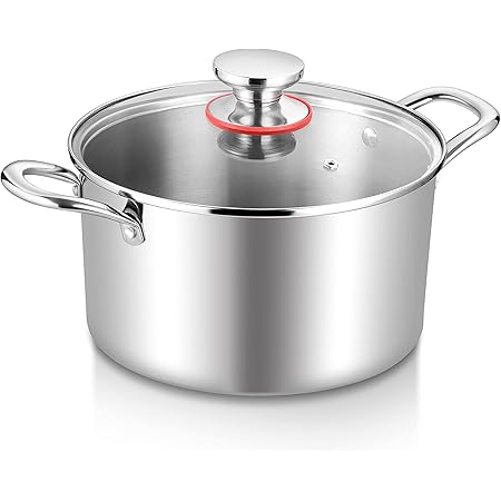 Amazon.com: P&P CHEF Tri-Ply Stainless Steel Stockpot (5 QT), Large ...