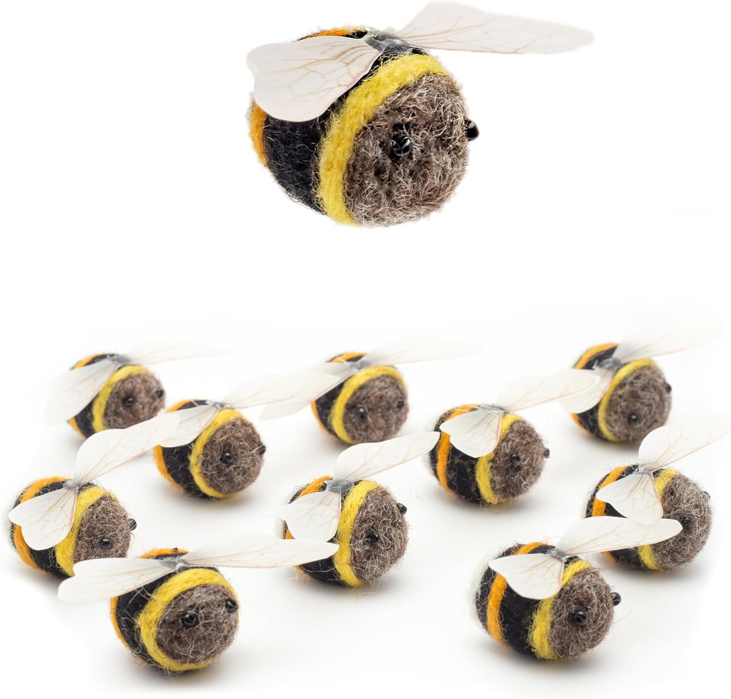 Amazon.com: GLACIART ONE Wool Felt Bees for Crafts - 10pcs | Use as ...