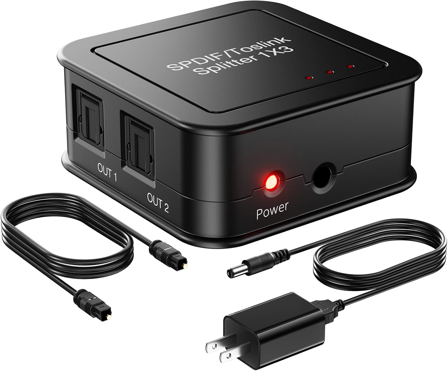 Amazon.com: Digital Optical Audio Splitter, SPDIF Toslink Optical Fiber ...