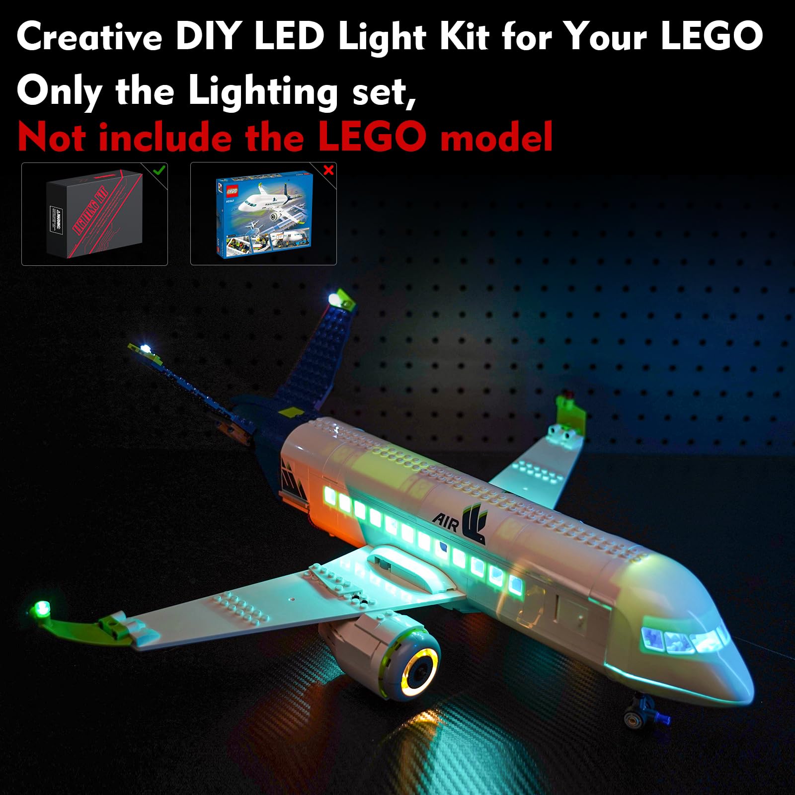 Light Kit for Lego Passenger Aeroplane, Lighting Set for Lego 60367 ...