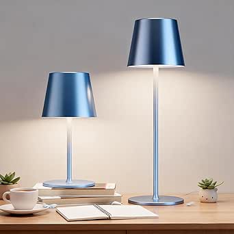 Navy Blue Rechargeable Table Lamps with 320LM & Touch Control, 5400mAh ...