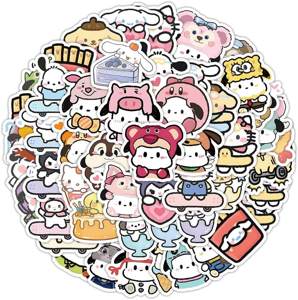 Amazon.com: 100Pcs Cute Cartoon Small Sticker Pack Kawaii Decals ...