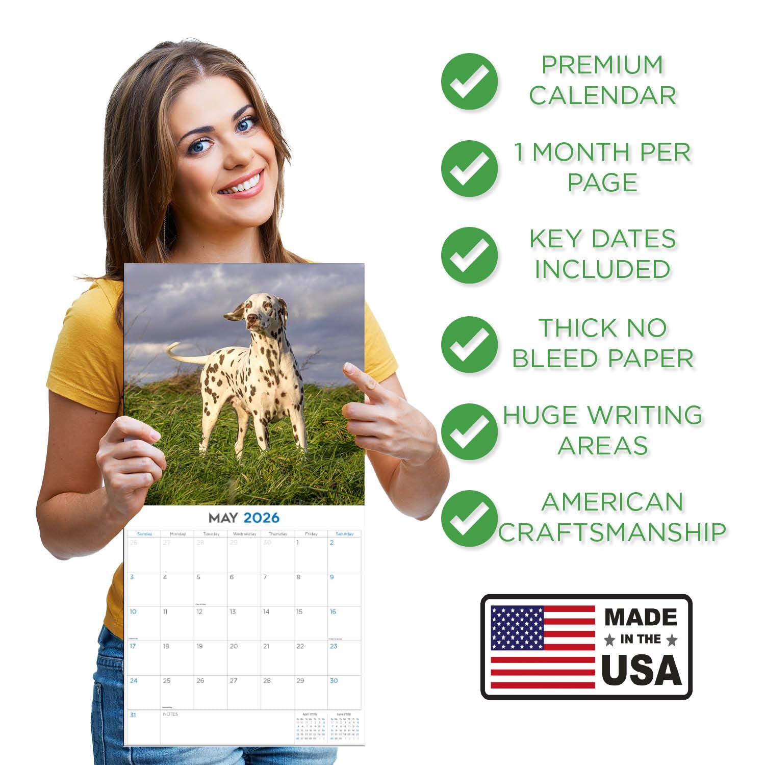 Snapklik.com : 2026 Dalmatian Calendar - Dog Breed Wall Calendar - 12 X ...
