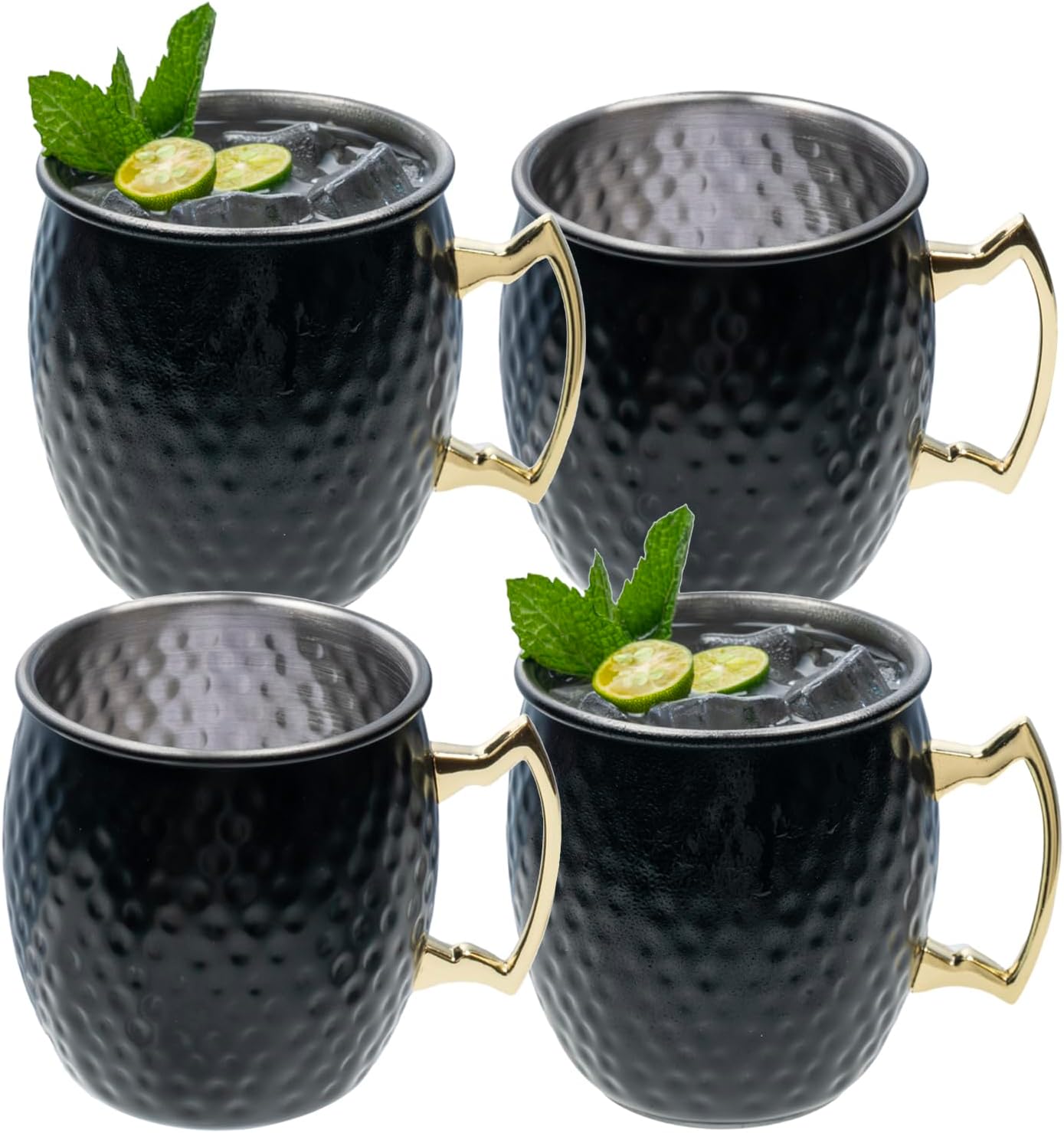Amazon.com: MyGift 16 oz Matte Black Mug Moscow Mule Mugs, Stainless ...