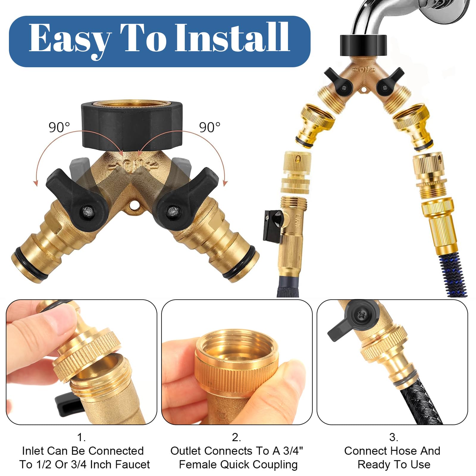 Benaton Water Connection Distributor, 2-Way Y Distributor, Water ...