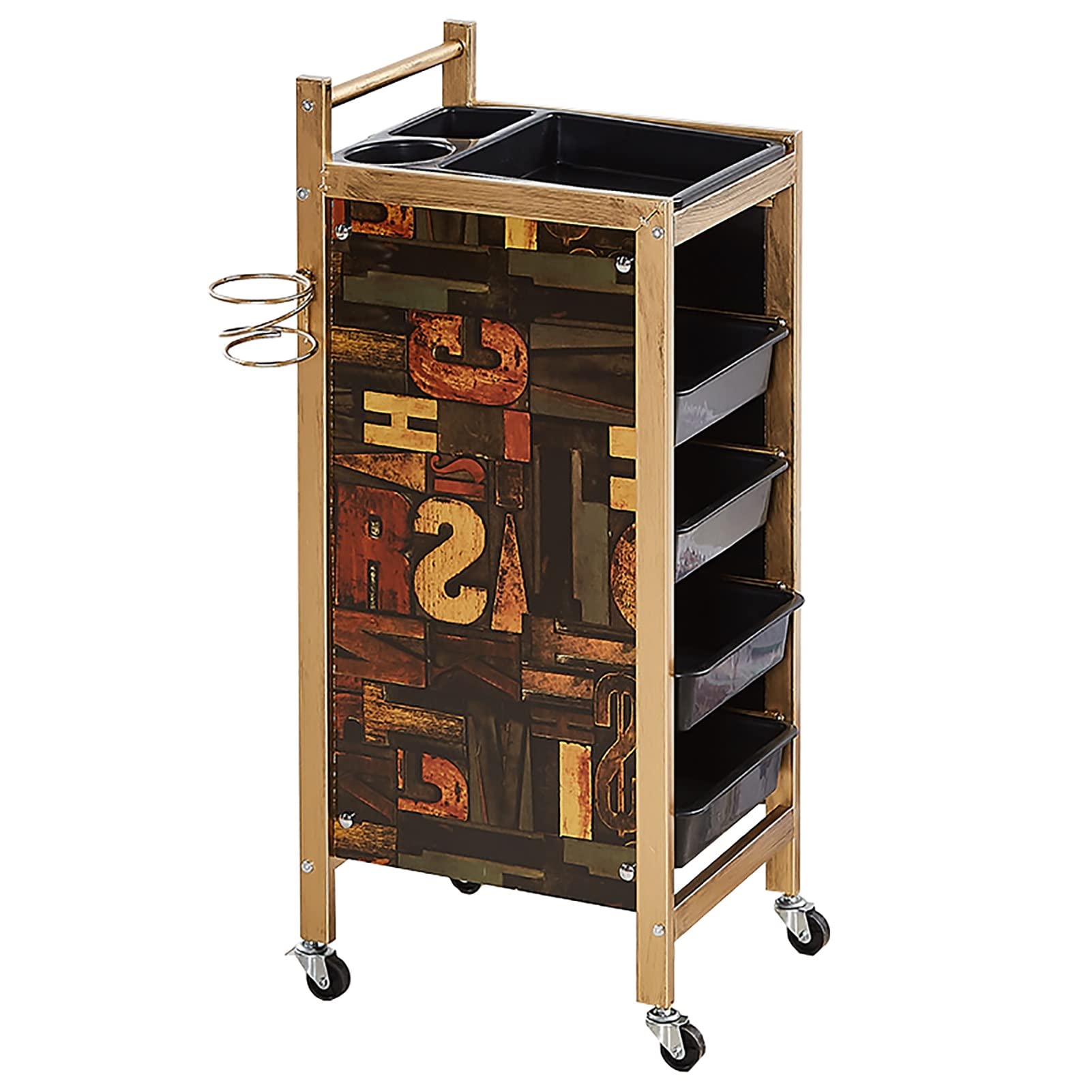 Buy Trolley 5 Tier Beauty Utility Trolley With Handle, Easy Assembly ...