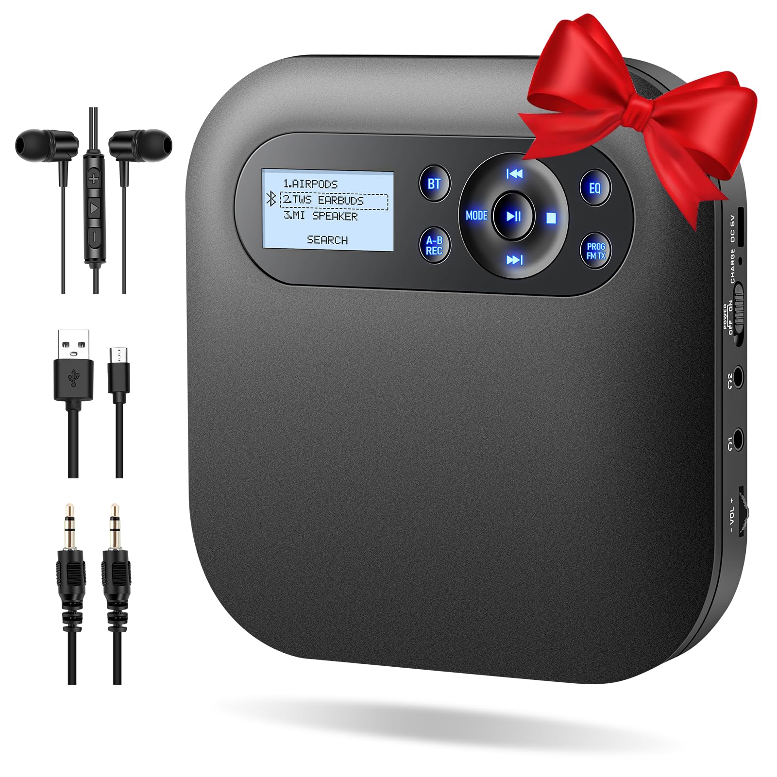 Arafuna CD Player Portable, Bluetooth CD Player with Speakers, 2000mAh ...