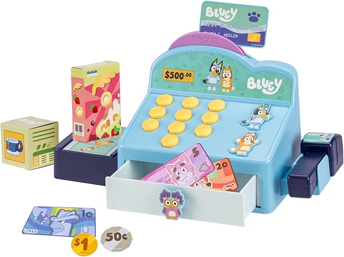 Amazon.com: Bluey Cash Register. Press The Buttons to Hear Beeps ...