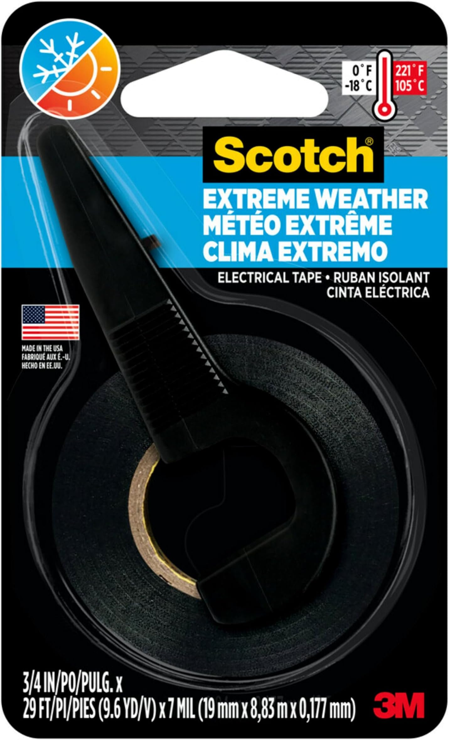 3M 10455NA 0.75 by 350-Inch Cold Weather Electrical Tape, Masking Tape ...