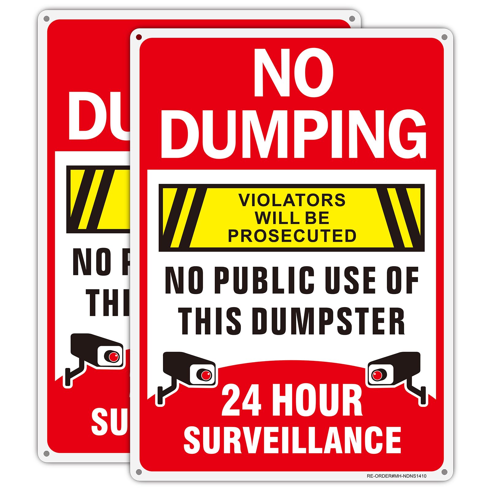 Amazon.com: No Dumping Signs-2 Pack, 14x10Inch Aluminum No Public Use ...