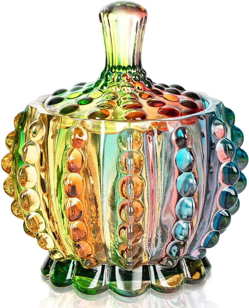 Amazon.com: EWEIGEER Colorful Crystal Glass Candy Snack Barrel Storage ...