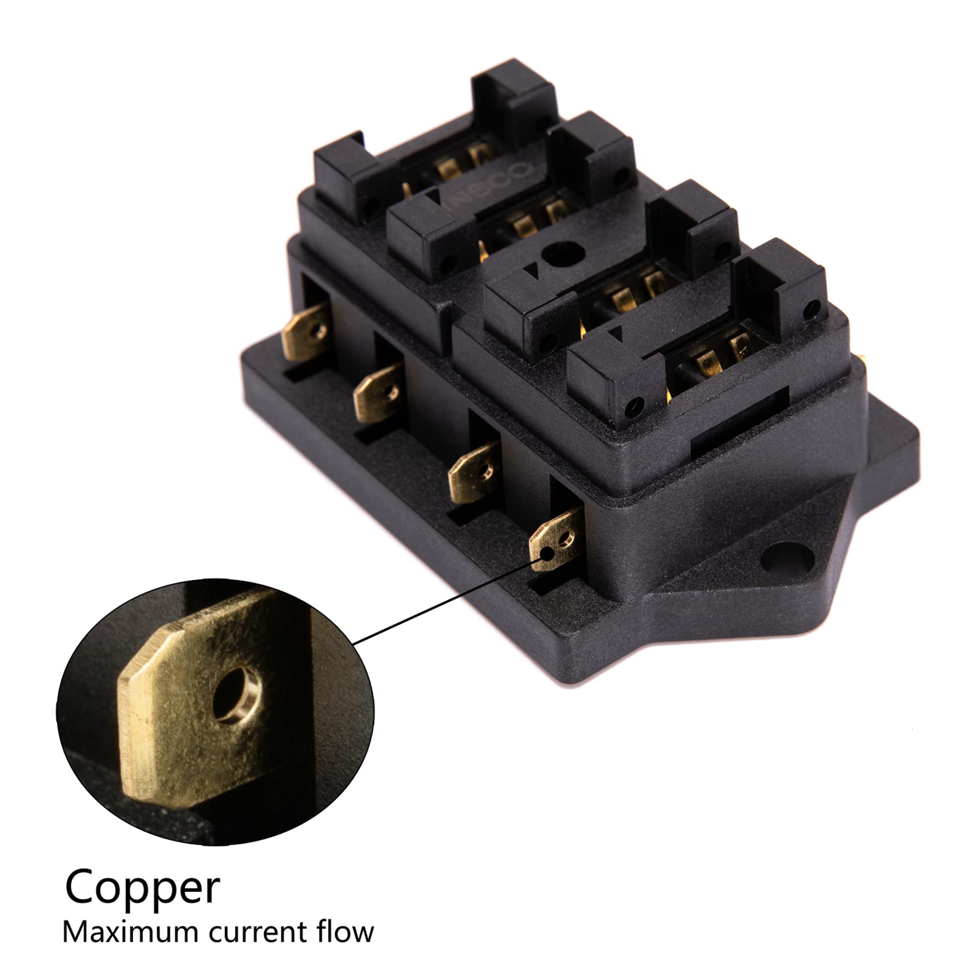 Battery Disconnect Switch Ginsco 4-Way Fuse Block Panel - Waterproof ...