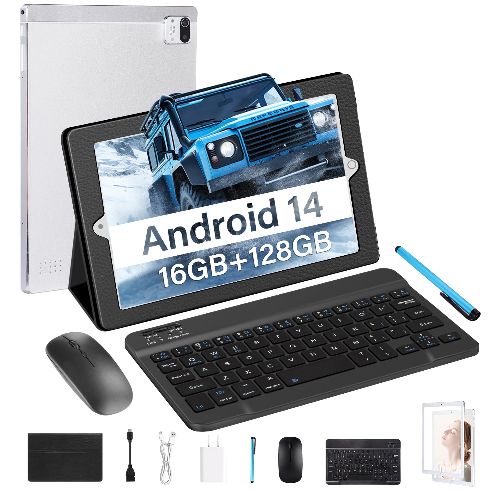 Tablet Android 14 de 10,1 pulgadas, 12 núcleos, 16 GB RAM, 128 GB ROM ...