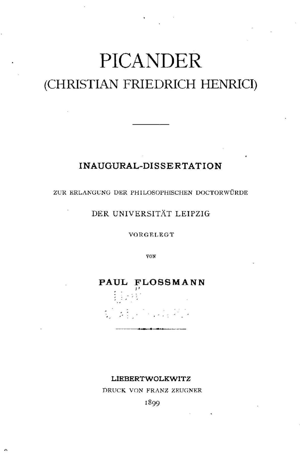 Amazon.com: Picander (Christian Friedrich Henrici) (German Edition ...