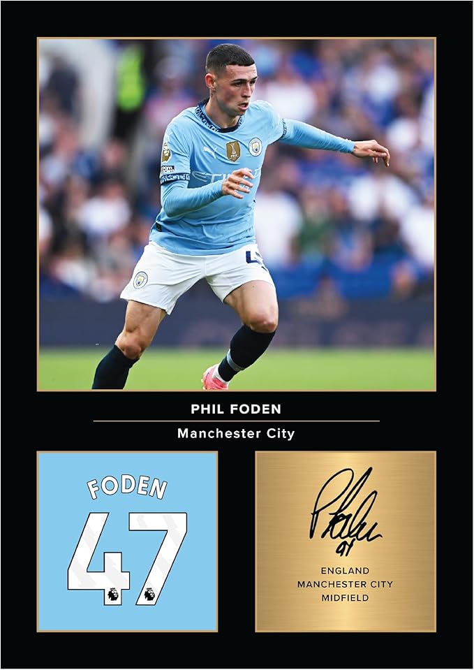 Icons Wall Art – Phil Foden Manchester City A4 Printed Photo Display ...