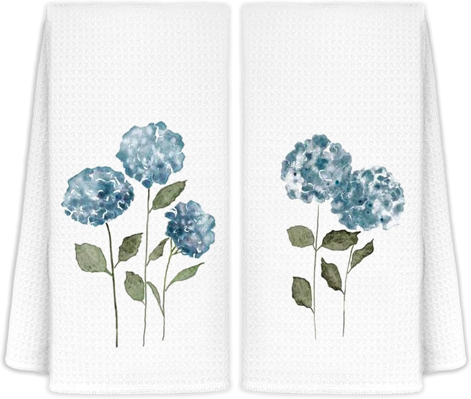 Amazon.com: CIOJUNE Blue Hydrangea Flowers Floral Kitchen Towels Set of ...