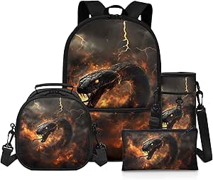Amazon.com | YORXINGY Cool Snake School Backpack for Boys Girls ...