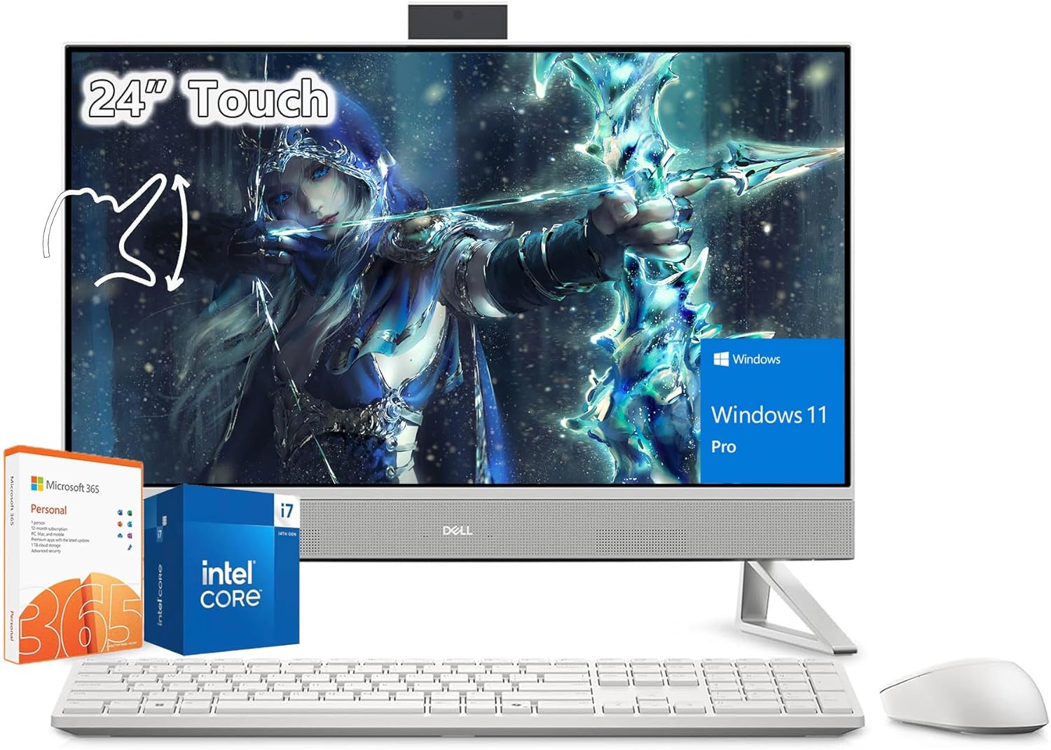 Amazon.com: Dell-All in One Desktop-Computer 24 inch Touchscreen FHD ...