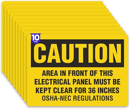 Amazon.com: 10 x Caution sign | 7 x 5 Inch Caution Area in Front of ...