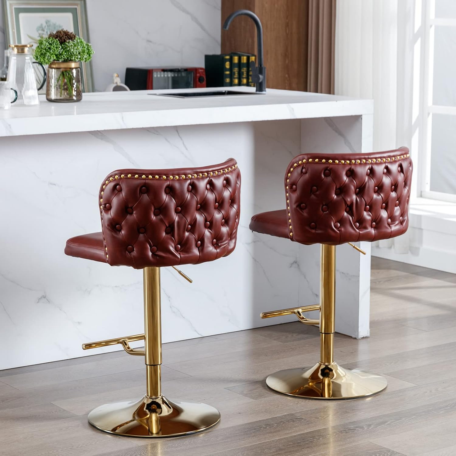 Amazon.com: JINS&VICO Swivel Bar Stools Set of 2, Counter Height ...