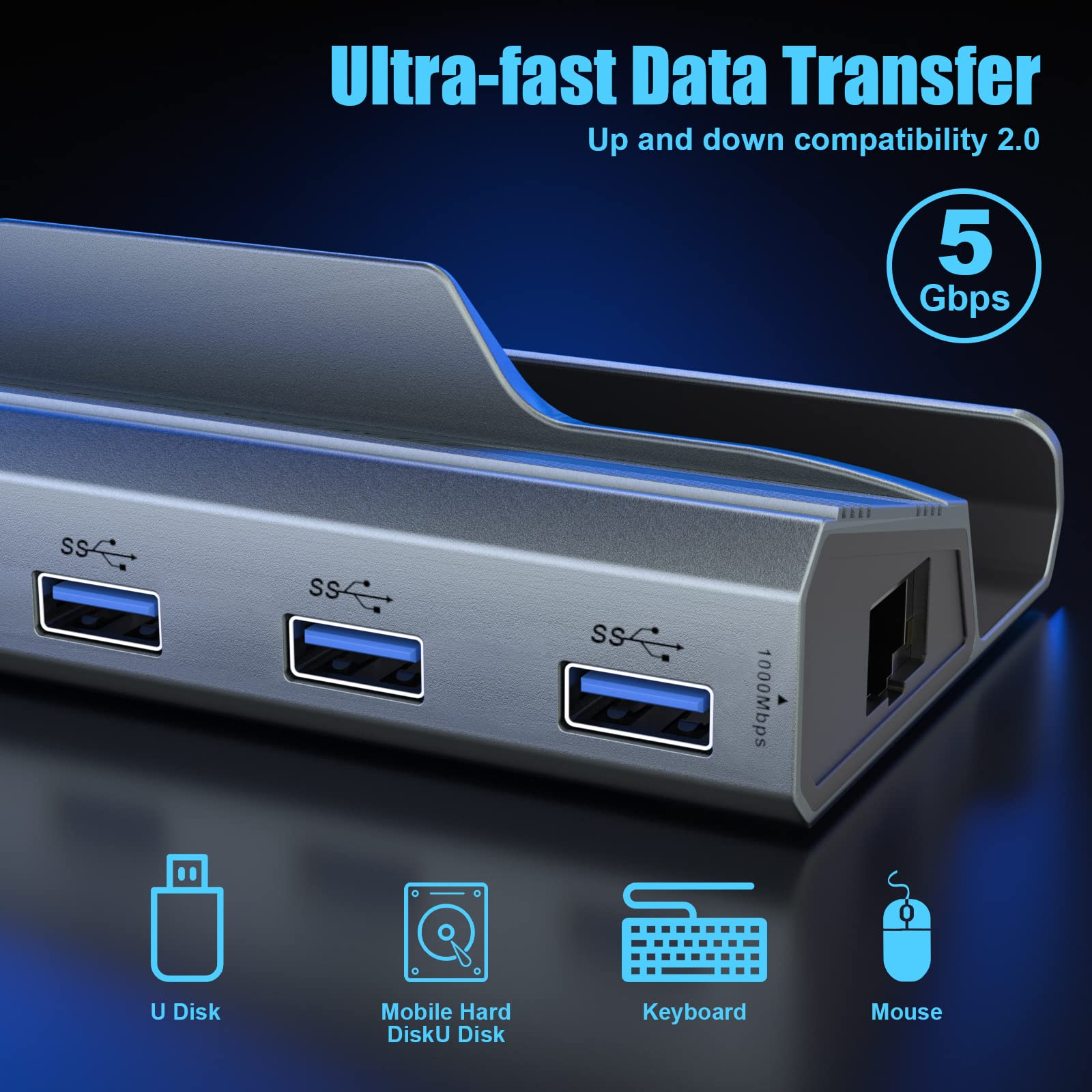 Snapklik.com : Steam Deck Dock,6-in-1 Steam Deck Docking Station