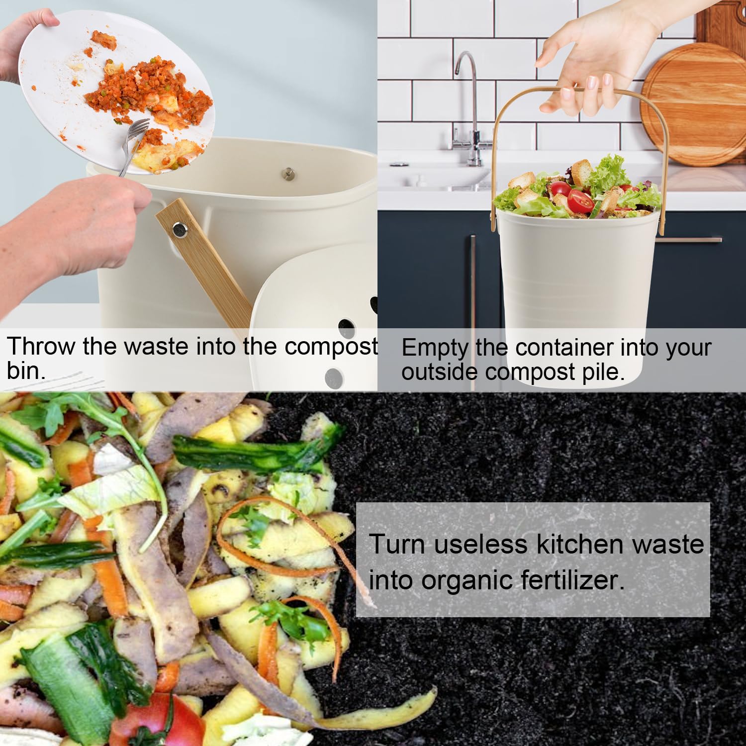 Snapklik.com : Counter Top Compost Bin For Kitchen Odorless - Kitchen ...