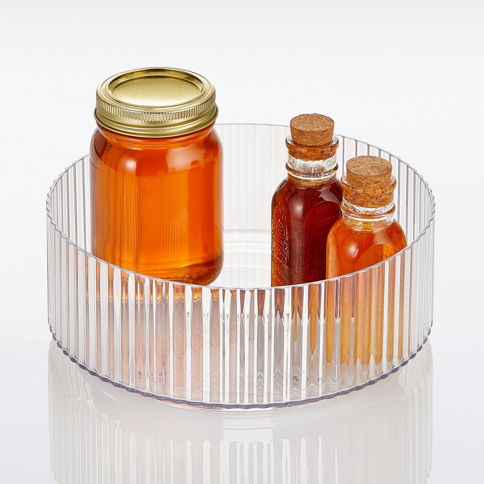 Snapklik.com : mDesign Fluted Lazy Susan Turntable Plastic Spinner For ...