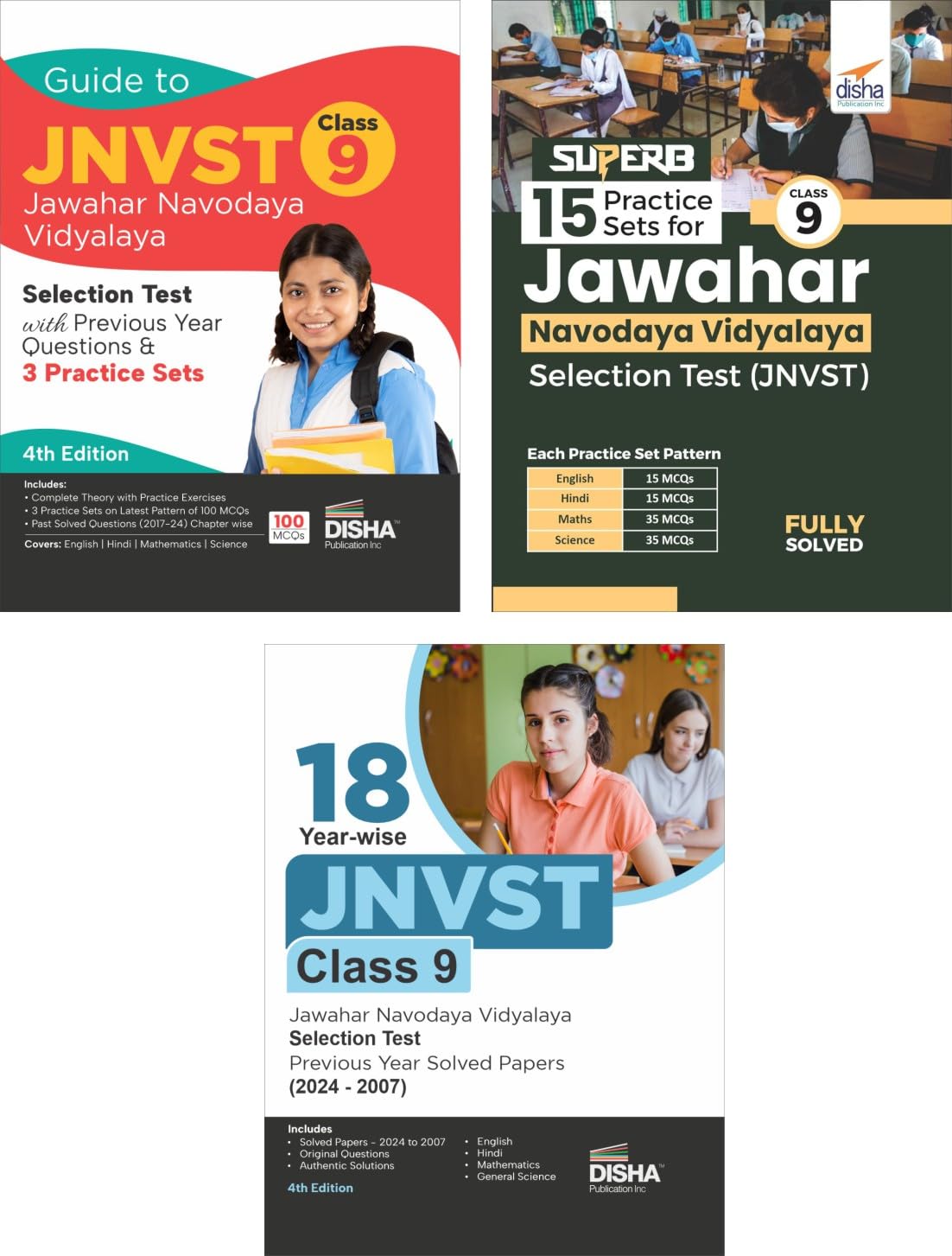 Buy Combo (set of 3 Books) Study Package for JNVST Class 9 Jawahar ...