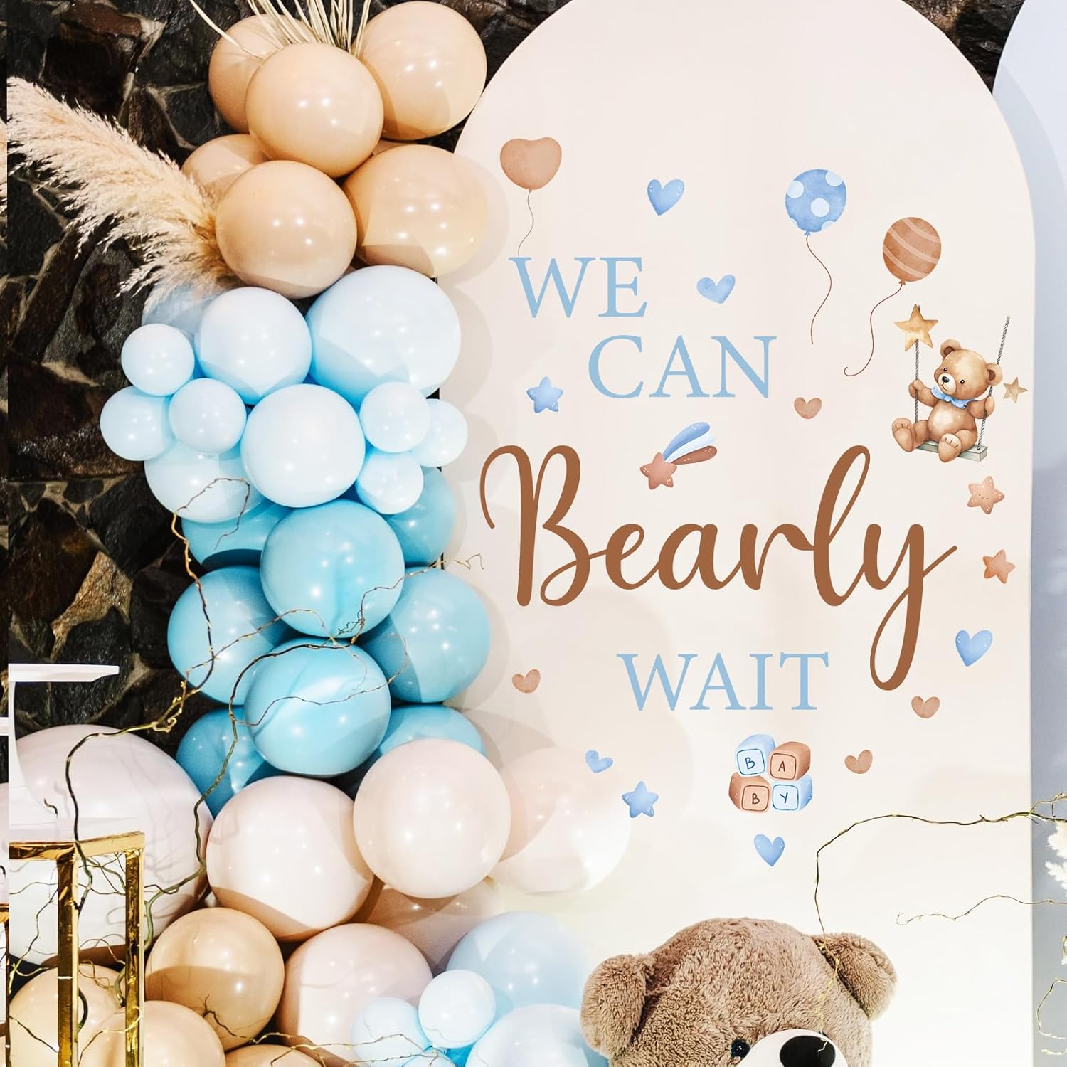 Amazon.com: Wxiben Bearly Wait Wall Decal - Bear Sign Welcome Baby ...