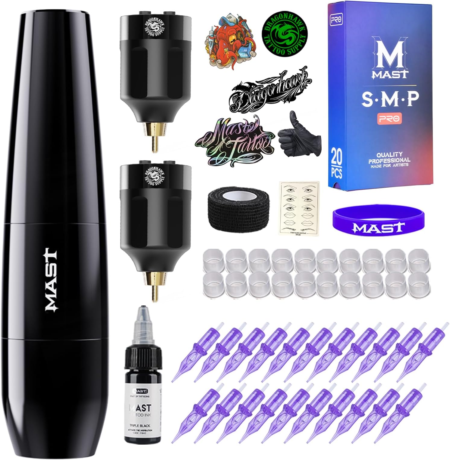 Amazon.com: Mast Pro Cartridge Tattoo Needles Disposable 20Pcs of One ...