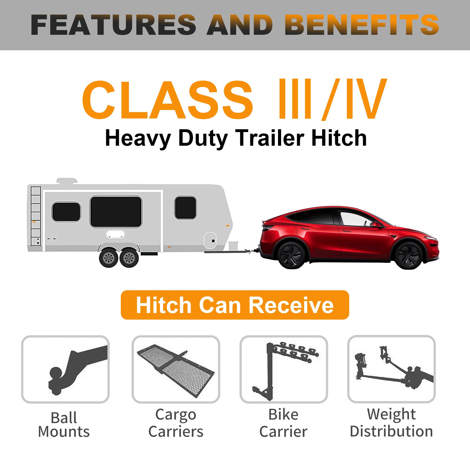Snapklik.com : Tesla Model Y Rear Trailer Hitch Tow Hook Receiver Tow ...