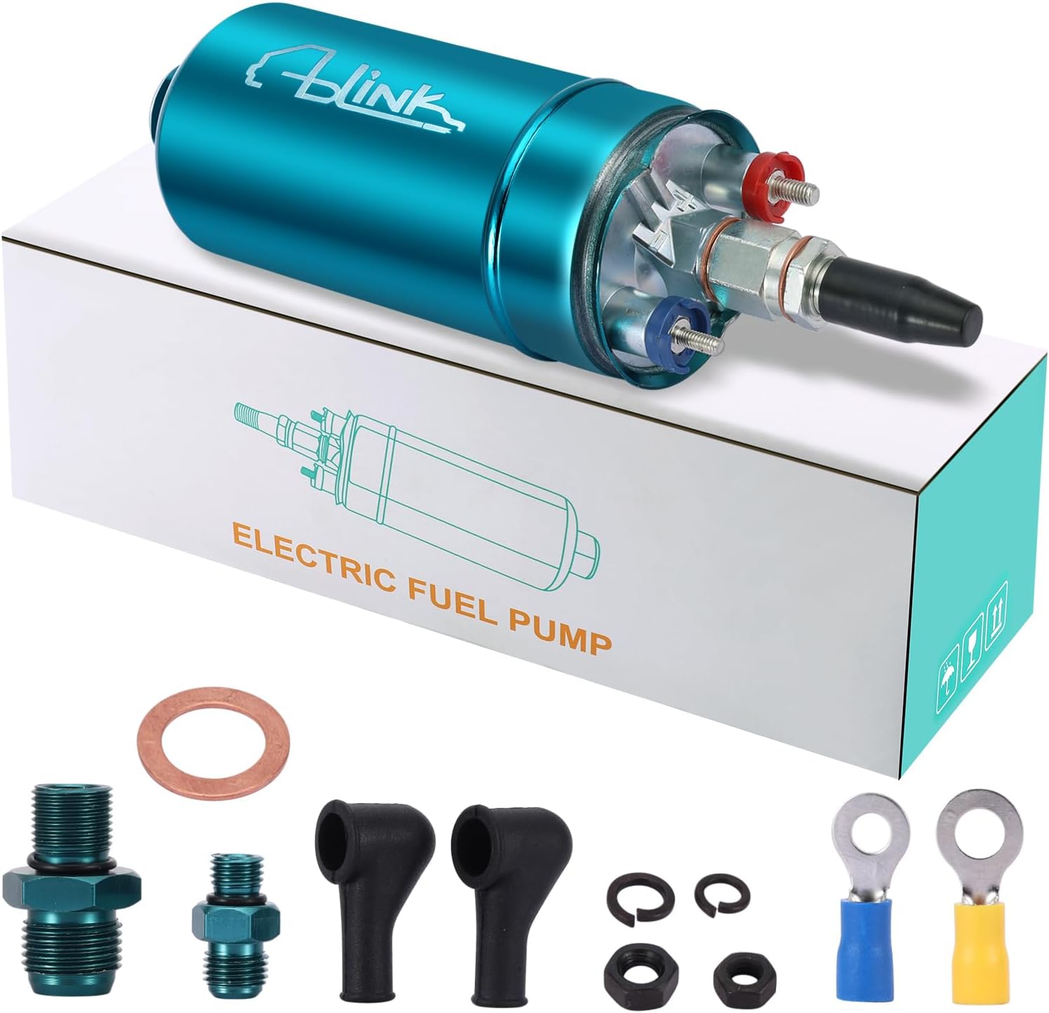 Amazon.com: AULINK External Universal Inline Electric Fuel Pump 300LPH ...